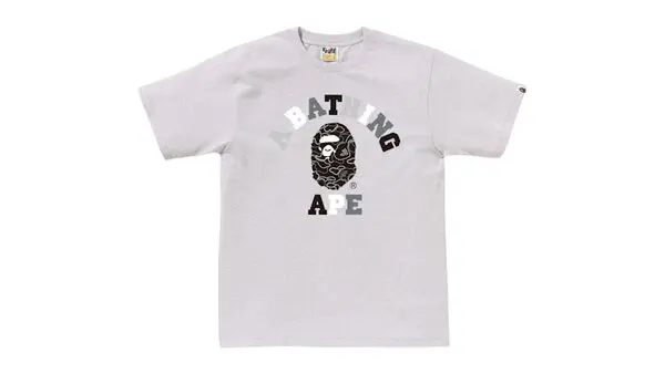 A BATHING APE Neon Camo College Tee Shirt - Gray