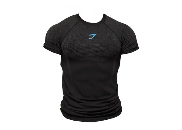 GYMSHARK Onyx 5.0 Seamless T-shirt - Black/onyx Grey