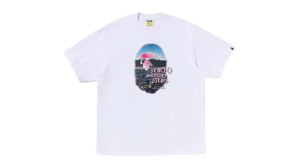 A BATHING APE Cityscape Ape Head Relaxed Fit Tee Shirt - White