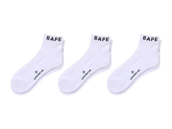 A BATHING APE Ankle Socks Set Of 3 - White