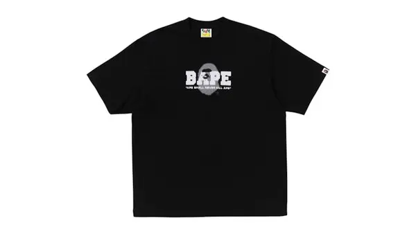 A BATHING APE Graffiti Logo Relaxed Fit Tee Shirt - Black
