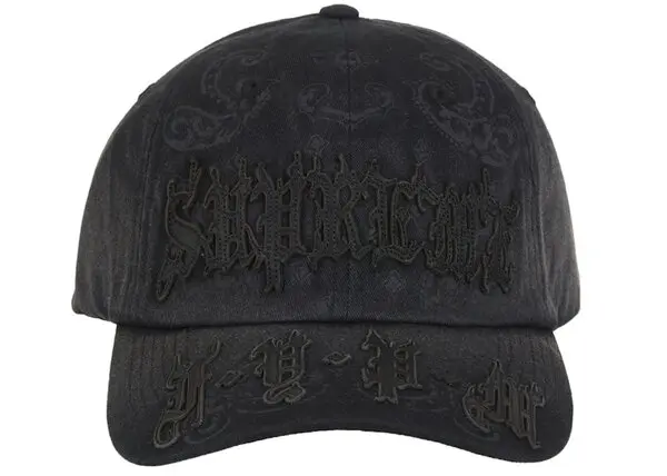 Supreme Leather Applique 6-panel Cap - Black
