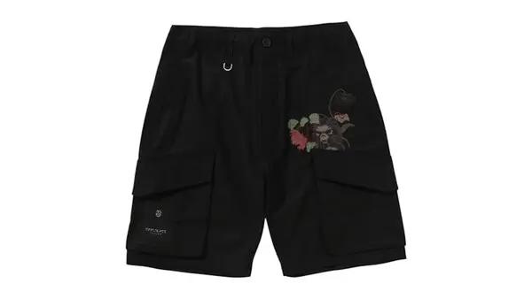 A BATHING APE Cross Stitched Army Shorts - Black
