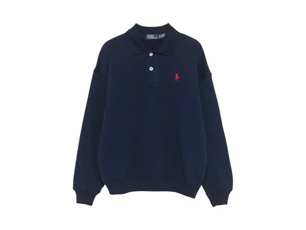 Polo Ralph Lauren Collared Fleece Pullover - Pullover Navy Blue