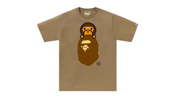 A BATHING APE Milo On Ape Head Tee Shirt - Beige