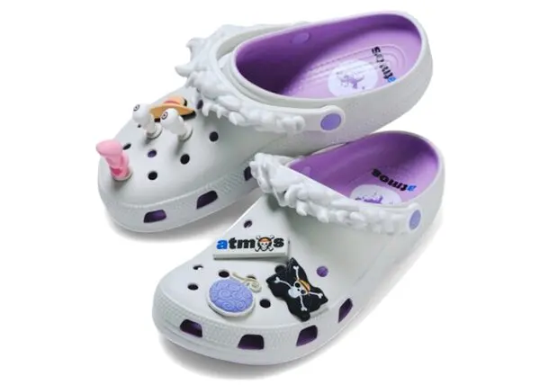 CROCS Classic Clog One Piece X Atmos Luffy Gear 5in - Cloud White/purple