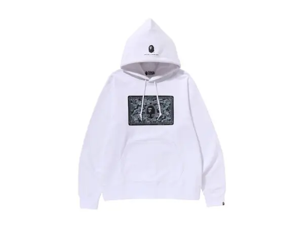 A BATHING APE Card Pullover Hoodie - White/black
