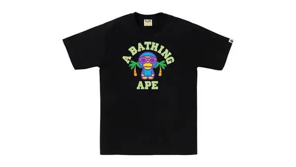 A BATHING APE Colors Milo College Summer Tee Shirt - Black