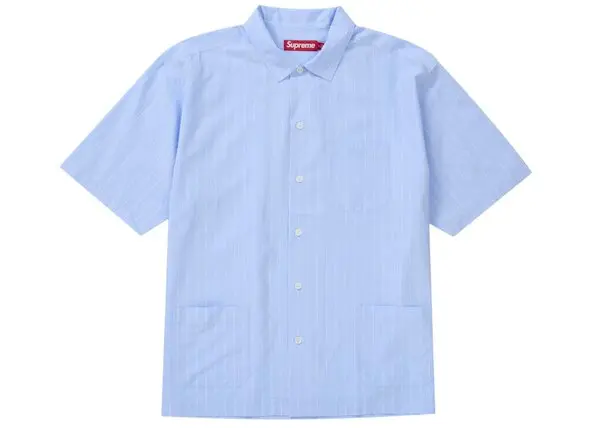 Supreme Stripe Short Sleeve Pajama Shirt - Blue