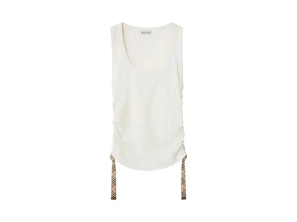 Burberry Cotton Sleeveless Top - Chalk