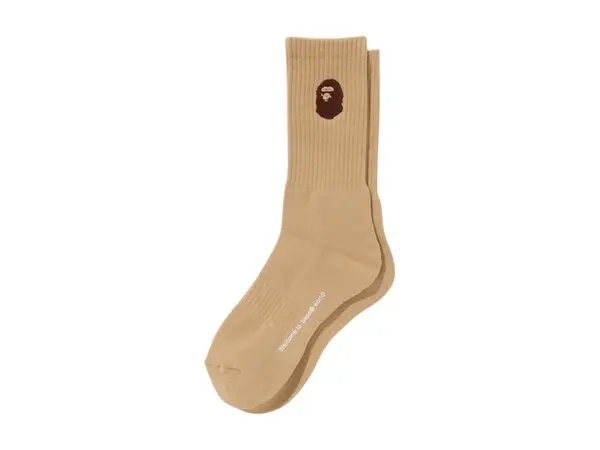 A BATHING APE Ape Head One Point Socks - Beige