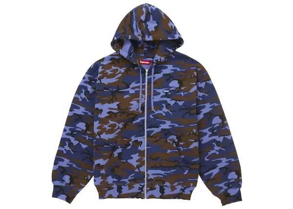 Supreme Small Box Zip Up Hooded Sweatshirt - Blue Camo