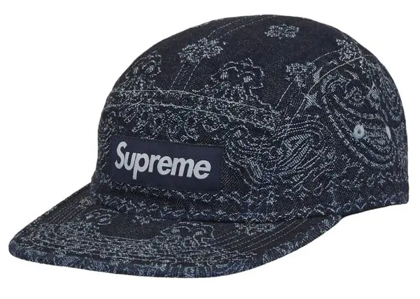 Supreme Bandana Jacquard Denim Camp Cap - Indigo