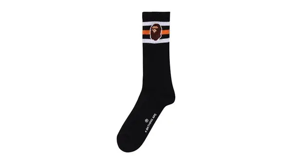 A BATHING APE Ape Head Crew Socks - Black