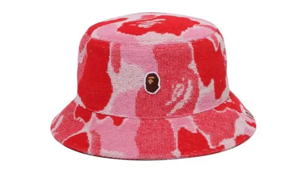 A BATHING APE Abc Camo Pile Jacquard Bucket Hat - Pink
