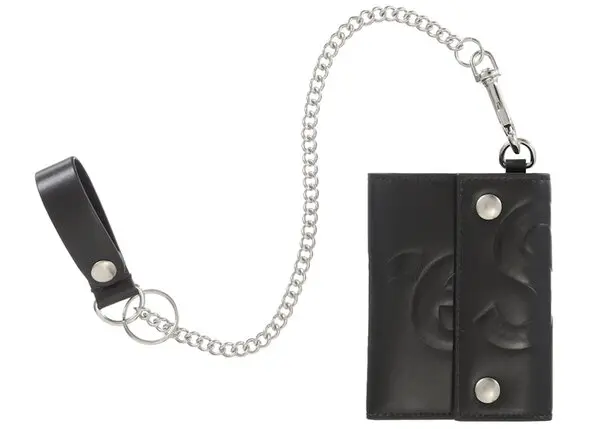 Supreme Leather Chain Wallet - Black