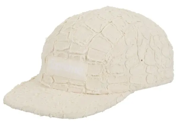 Supreme Frayed Croc Denim Camp Cap - Natural