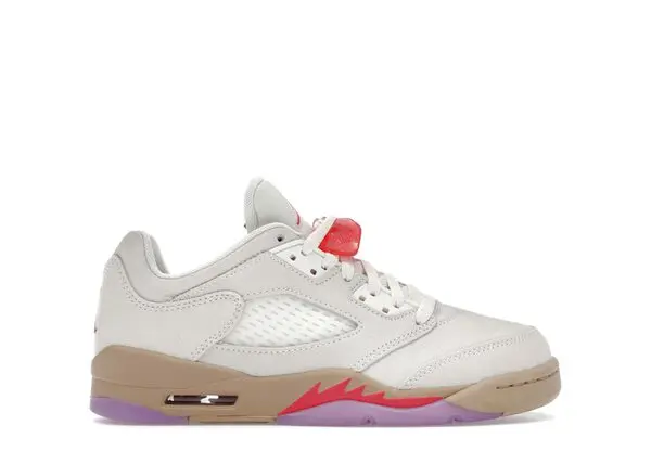 JORDAN 5 Retro Low Top Sneakers - Pale Ivory/fusion Red/desert