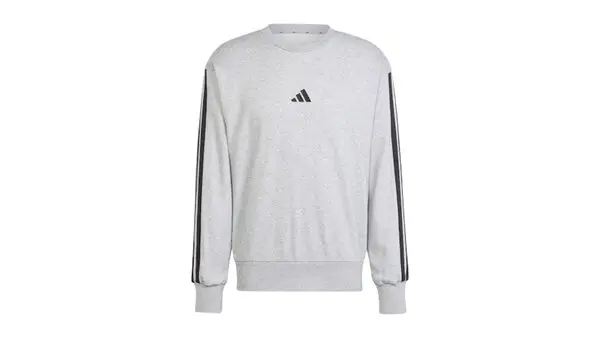 Adidas Essentials 3-stripes French Terry Sweatshirt - Medium Grey Heather/black