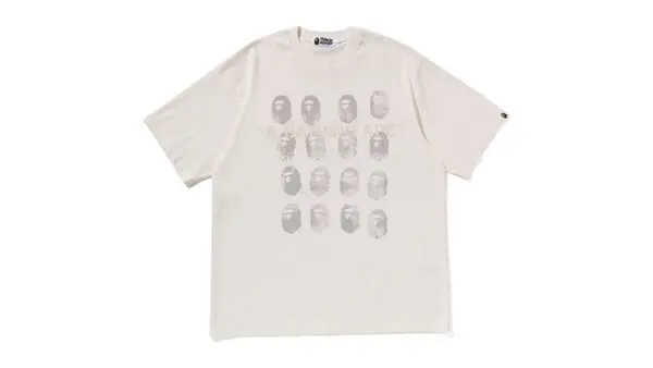 A BATHING APE Garment Dye Logo Relaxed Fit Tee Shirt - Ivory