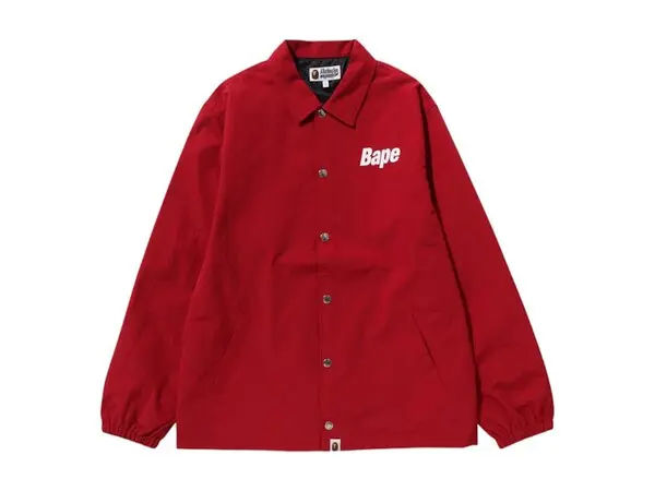 A BATHING APE Logo Coach Jacket - Red