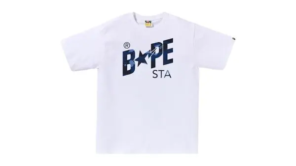 A BATHING APE Camo Sta Logo Tee Shirt Tee Shirt - White