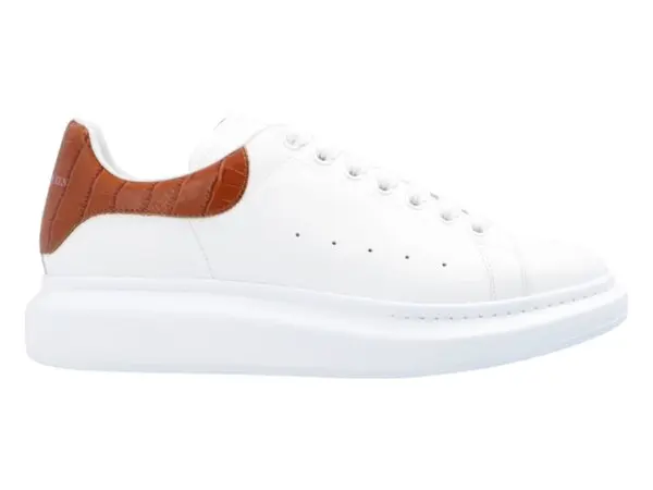 Alexander McQueen Oversized Lace-up Sneakers - White/cedar