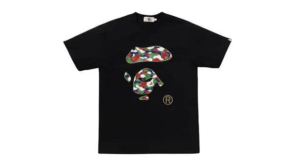 A BATHING APE Japan Ape Face Tee Shirt - Black