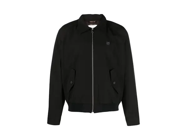 Maison Kitsuné Technical Cotton Gabardine Harrington Jacket - Black