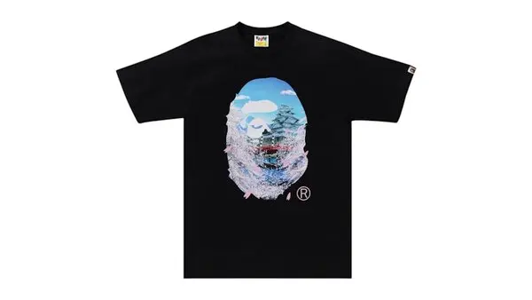 A BATHING APE Sakura Photo Ape Head Ii Tee Shirt - Black