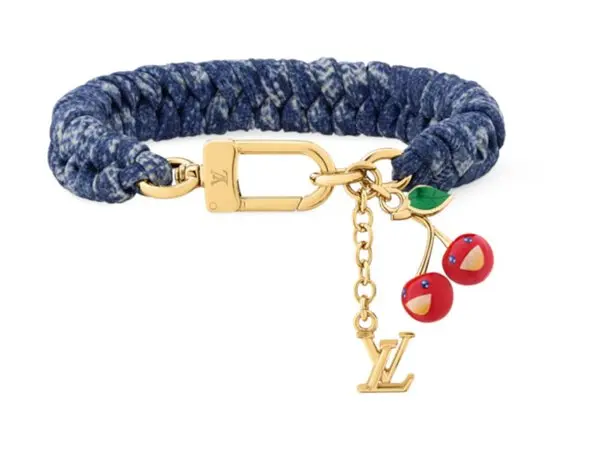 LOUIS VUITTON X Takashi Murakami Cherry Tressage Bracelet - Denim Monogram