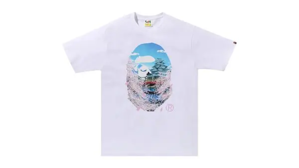 A BATHING APE Sakura Photo Ape Head Ii Tee Shirt - White
