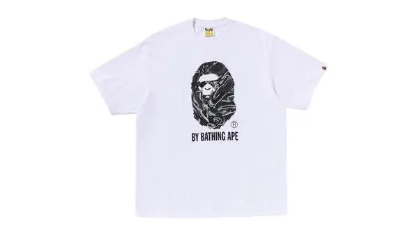 A BATHING APE Marbling Camo Bathing Ape Relaxed Fit Tee Shirt - White
