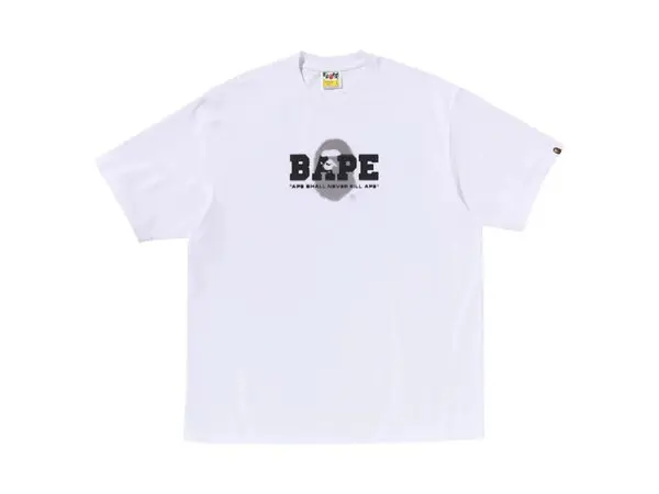 A BATHING APE Graffiti Logo Relaxed Fit Tee Shirt - White