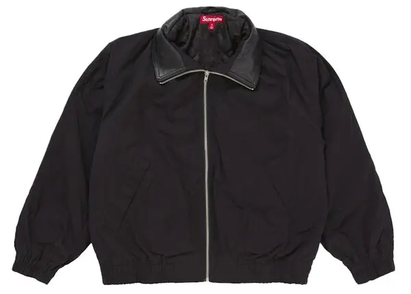 Supreme Leather Collar Utility Jacket - Black