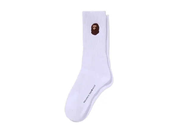 A BATHING APE Ape Head One Point Socks - White