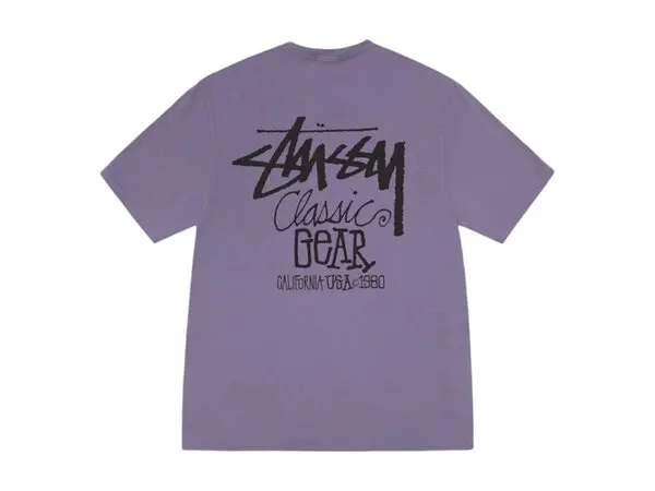 StÜssy Classic Gear Pig. Dyed Tee Shirt - Grape