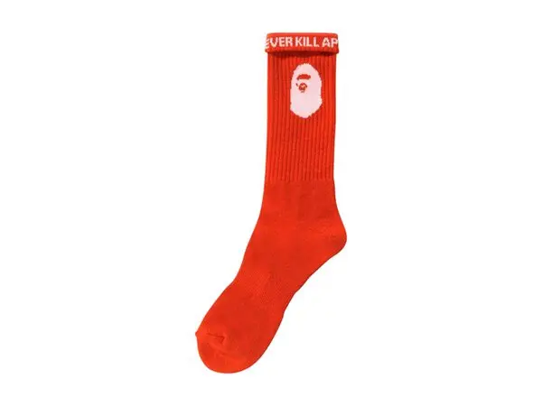 A BATHING APE Logo Socks - Orange