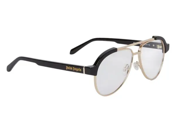 Palm Angels Style 18 Eyeglasses - Black Gold Clear Lens (perj018s25pla0011000)