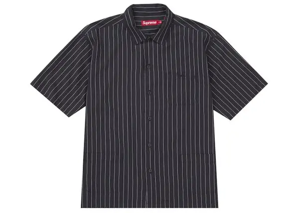 Supreme Stripe Short Sleeve Pajama Shirt - Black