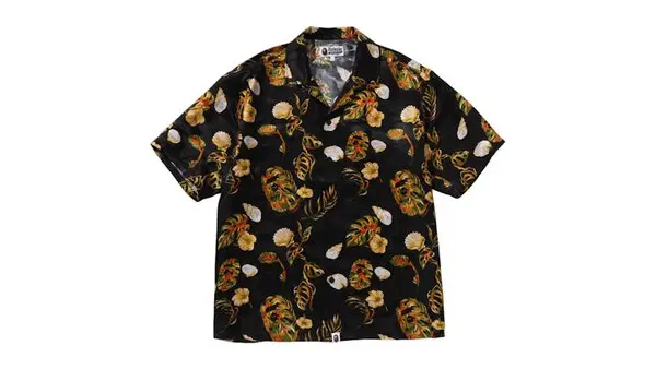A BATHING APE Vacation Pattern Open Collar Short Sleeve Shirt