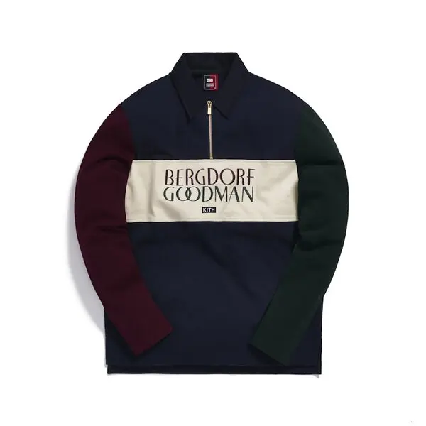 Kith For Bergdorf Goodman Long Sleeve Quarter Zip - Navy Blue