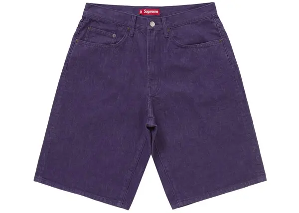 Supreme Baggy Denim Shorts - Purple