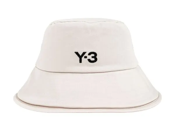 Y3 3 Strp B Bucket Hat - Talc