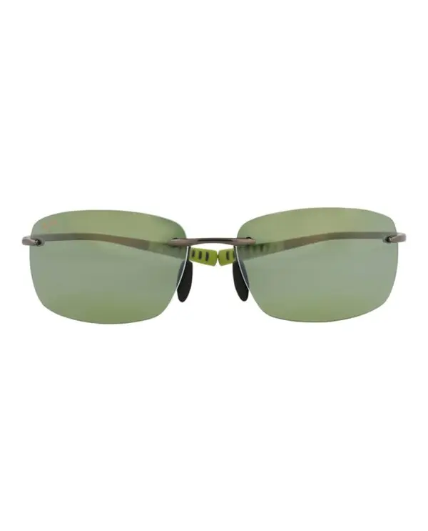 Maui Jim Shield Frame Titanium Sunglasses - Gunmetal Gunmetal Green (ht724/02d)