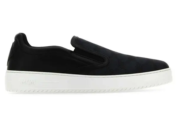 Mcm Monogram-print Leather Slip-on Sneakers