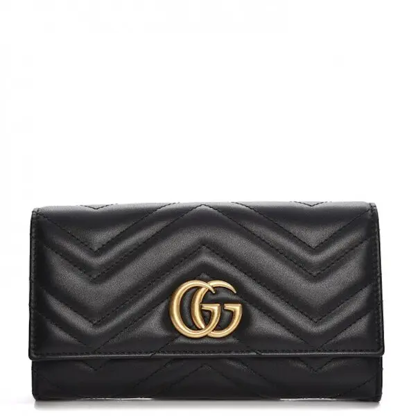 Gucci Gg Marmont Continental Wallet Matelasse Black - Multicolor