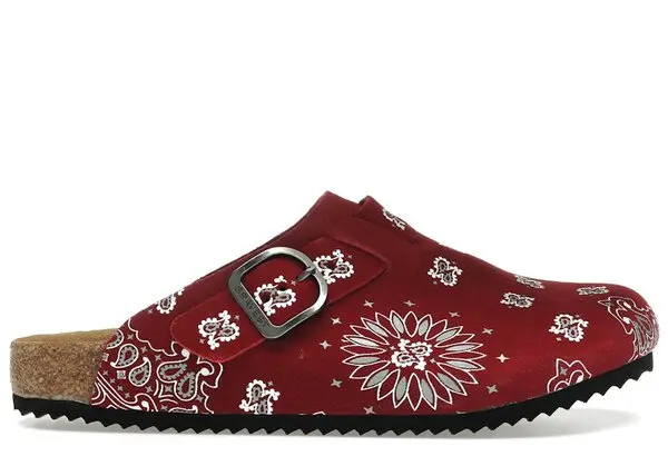 BRAVEST STUDIOS Suede Paisley Clogs - Burgundy