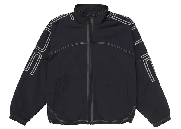 Supreme Spellout Embroidered Track Jacket - Black