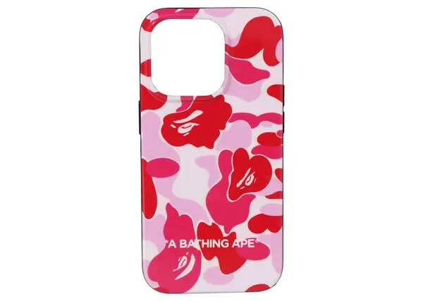 A BATHING APE Abc Camo Iphone 14 Pro Case - Pink